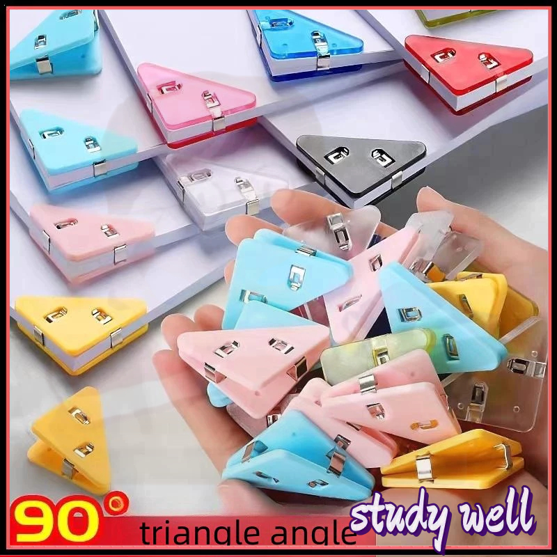 Portable Colorful Binder Clip Paper Clip Transparent Triangle Clip ...