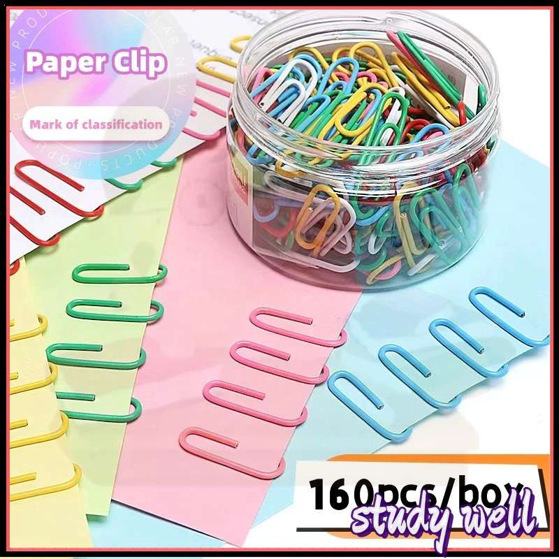 160pcs colorful paper clip creative multifunction color binding pin for ...
