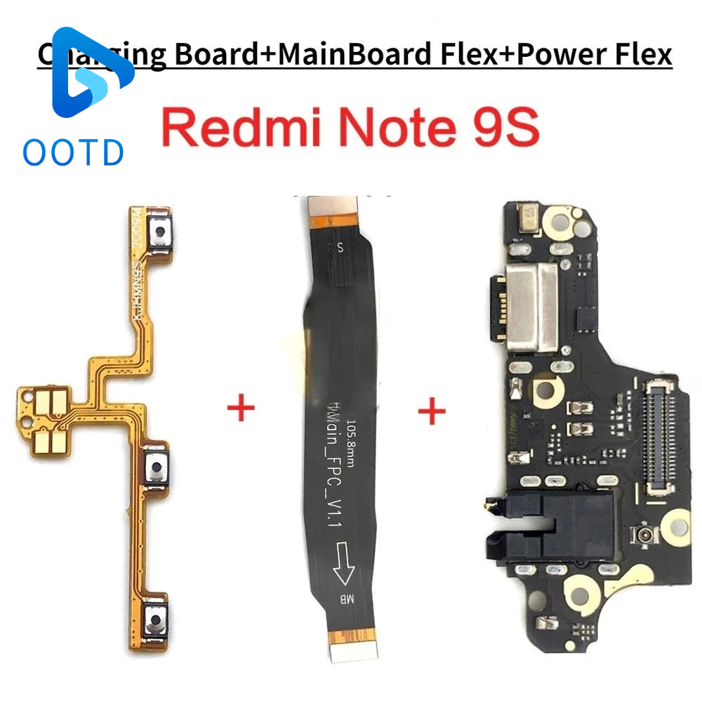 For Redmi Note 9S 9Pro Power Volume Switch Motherboard LCD Display ...