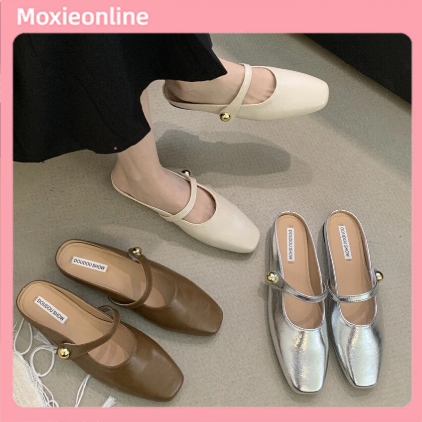 Moxieonline Korean Women Closed Toe Mule Sandals Slip On Comfortable ...