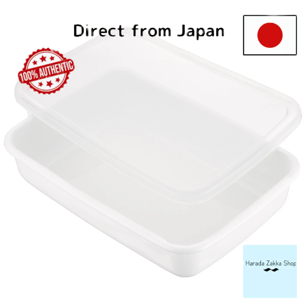 Noda Horo White Series Storage Container Enamel Rectangle Shallow Type ...