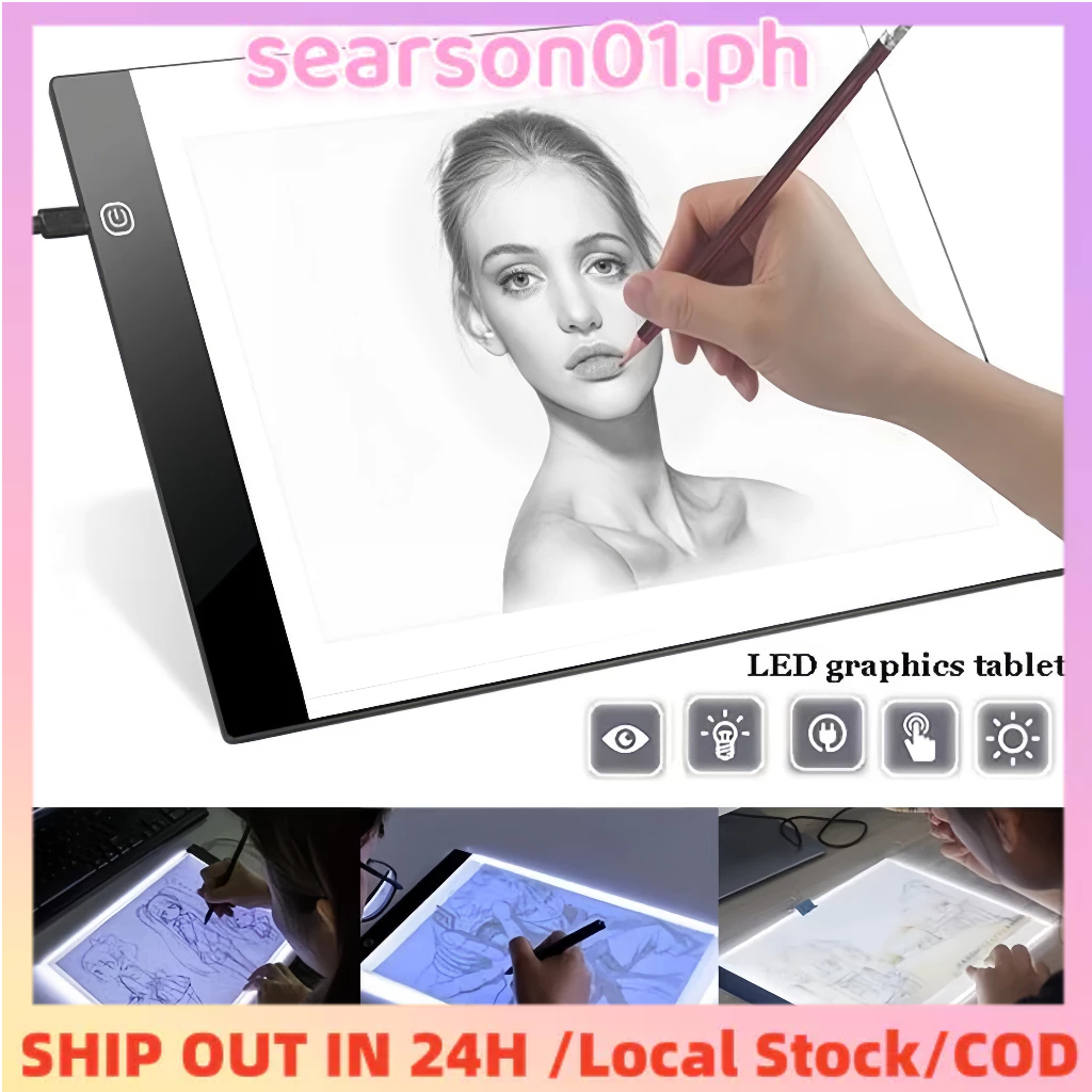 【24H 】 A3 A4 LED Light Drawing Pad Digital Graphic Tablet Stencil Draw ...