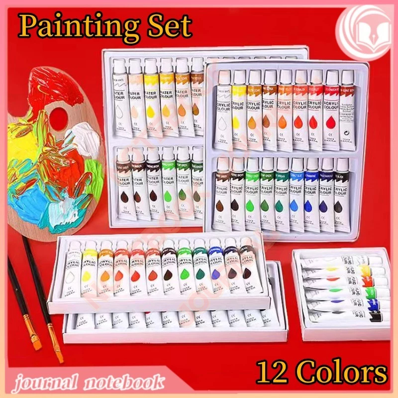 GOODAY High Quality 12 Color Acrylic Watercolor Oil Painting Set Color ...