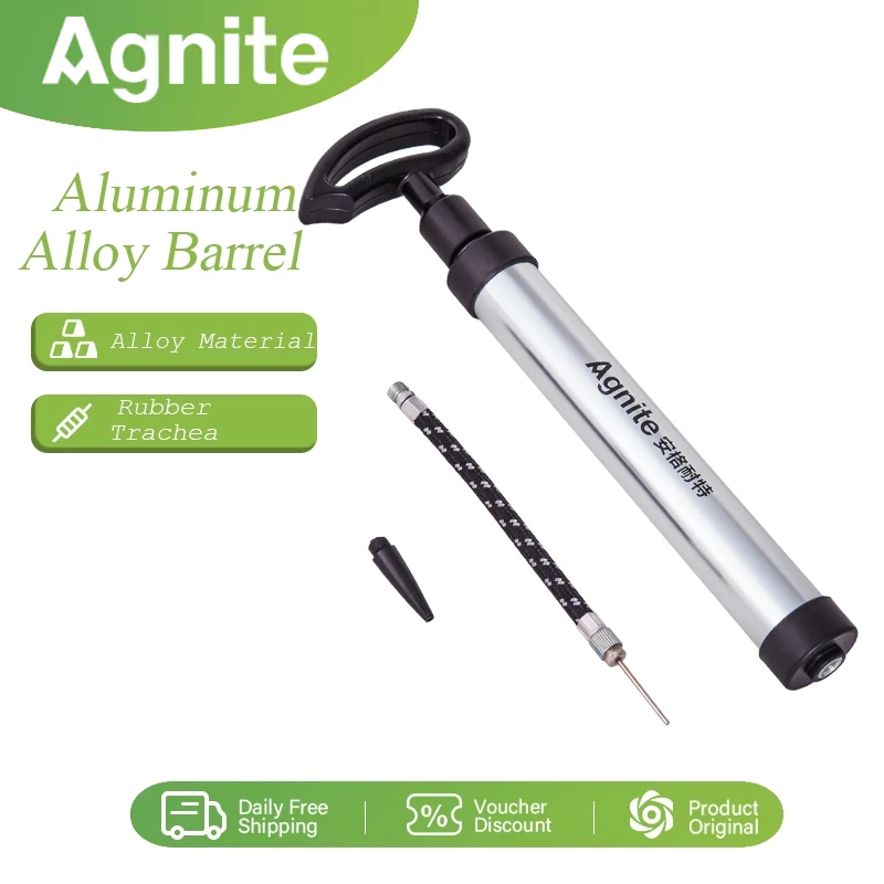 AGNITE Ball Pump Aluminum Alloy Inflator With pieces Pin For Basketball ...