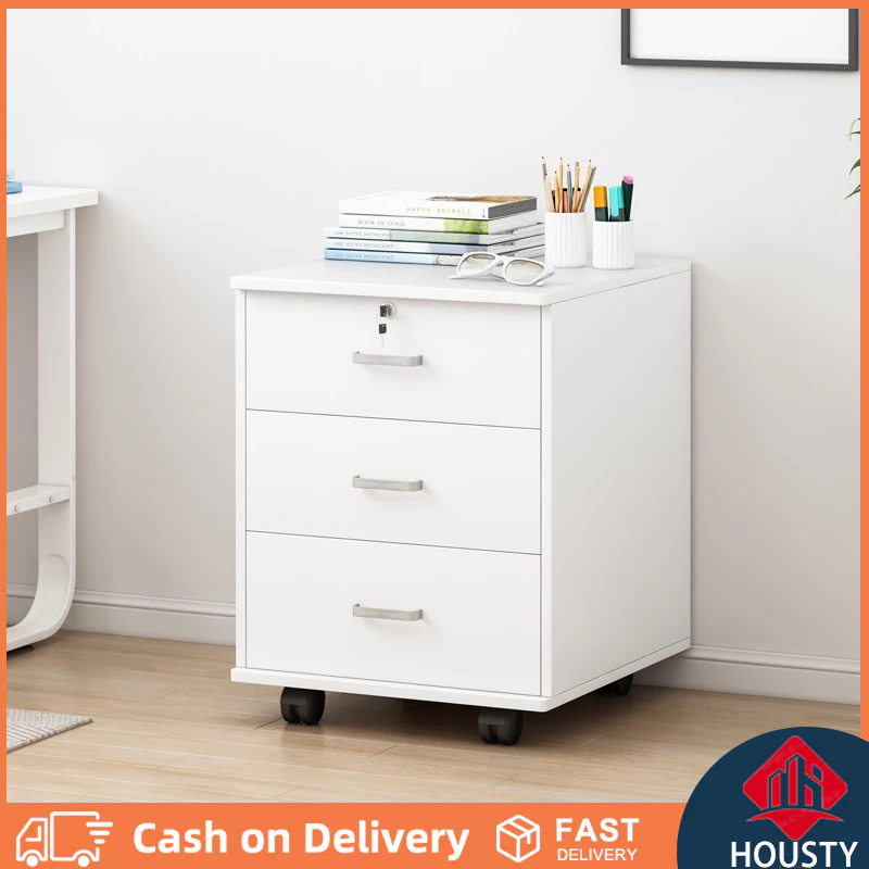 3-layer file cabinet with lock storage cabinet with wheel removable ...