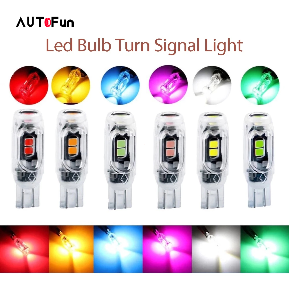 AUTOFun 1pcs T10 Led Bulb Turn Signal Light Tail Bulb Motorcycle/Bike ...