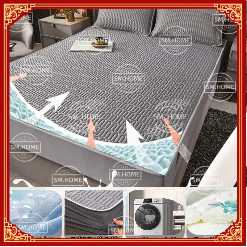 Cooling Fitted Bed Sheet Breathable&Stretchable 360° Full Elastic ...