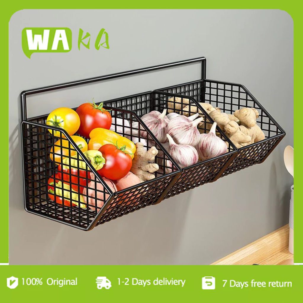kitchen condiments organizer hanging seasoning storage onion fruit ...