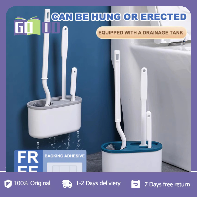 three-piece set 3-in-1 Toilet brush wall-mounted S-shaped cleaning ...