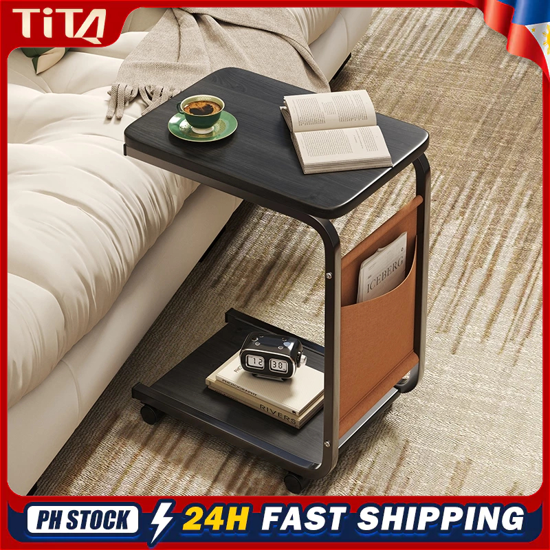 Movable Sofa Side Table Computer Table Coffee Table with wheels ...