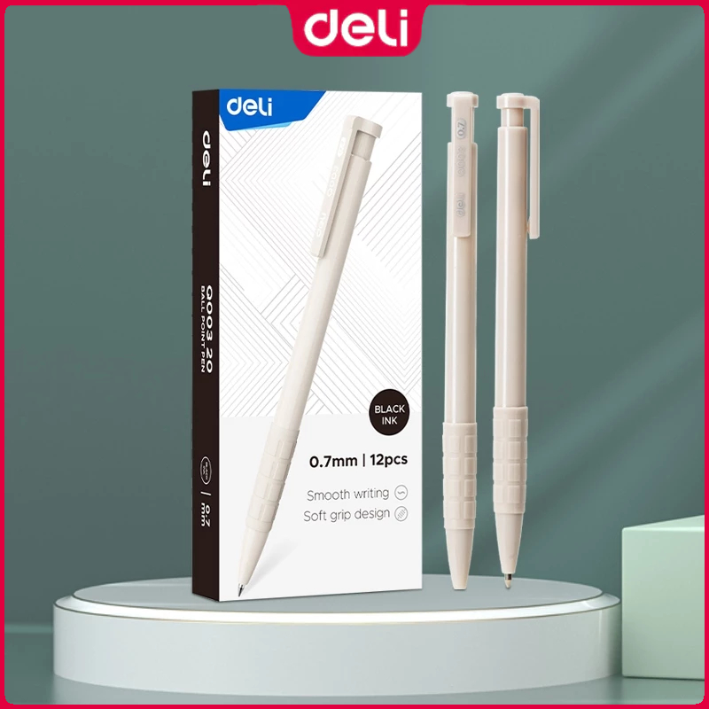 Deli EQ00320 Ballpoint Pen 0.7mm Ballpen Black Sign Pens Student ...