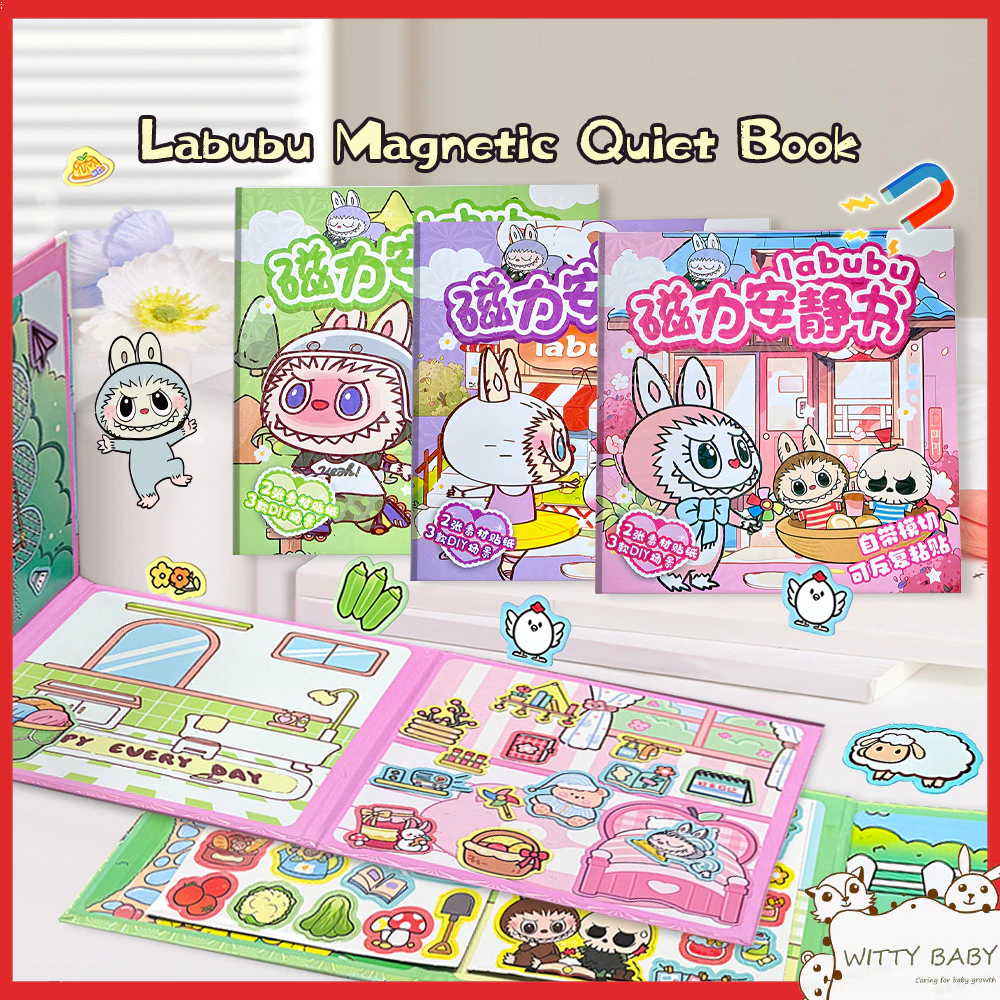 WB Labubu Sticker Book Montessori Toys Magnet Paper Doll For Kid Girl ...