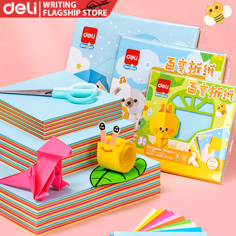 Deli Origami 10 Color 80 Sheets 120*120 1Bag YC323-1 | Shopee Philippines