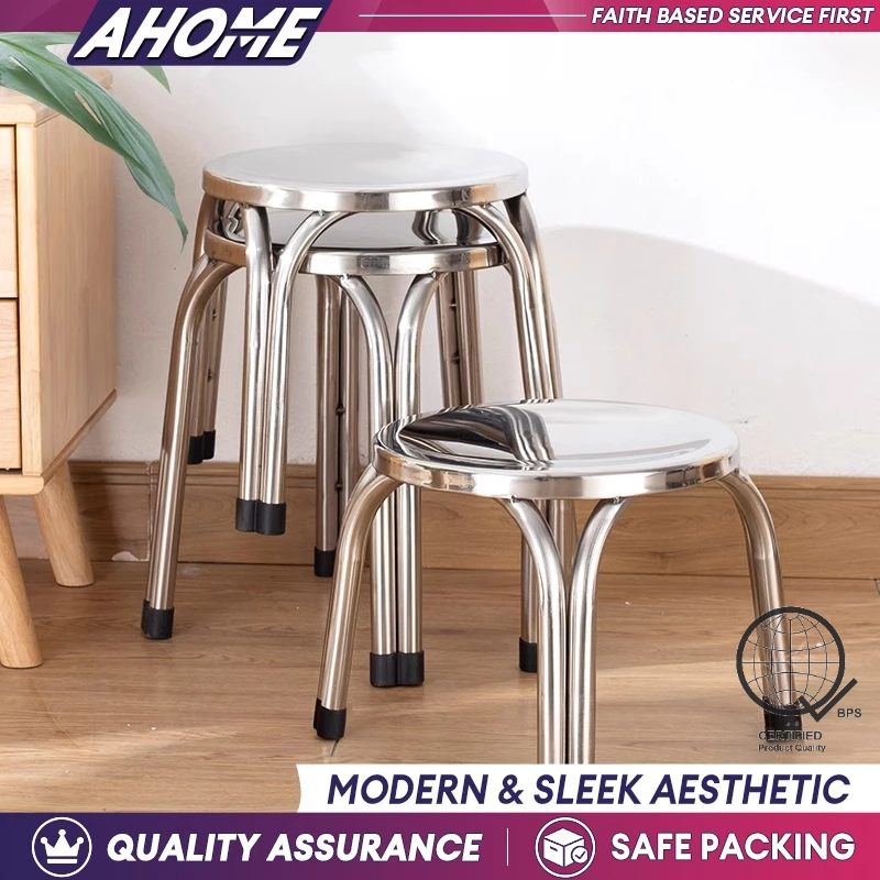 Stackable Stainless Steel Round Stool Indoor /Outdoor Round Stool High ...