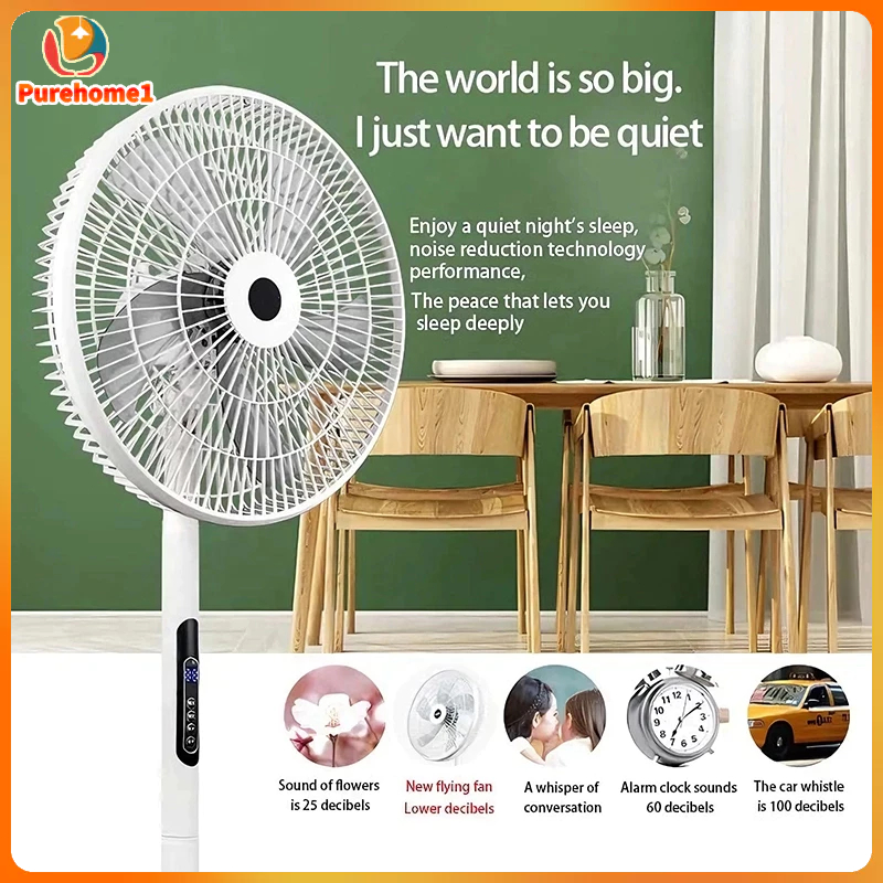 Electric Stand Fan With Remote Control 16 Inch Floor Fan 5 Blade ...