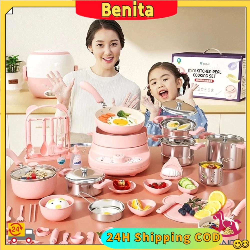 【COD】Real Mini Cooking Kitchen Toys Set For Kids Girls Kitchen Toys for ...