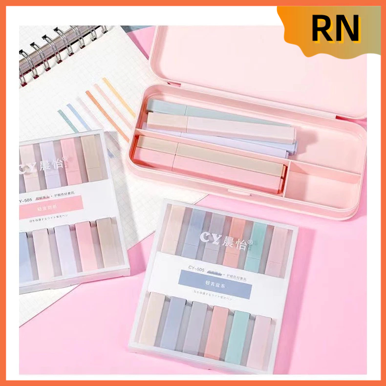 Morandi color highlighter eye care marker soft head student fluorescent ...