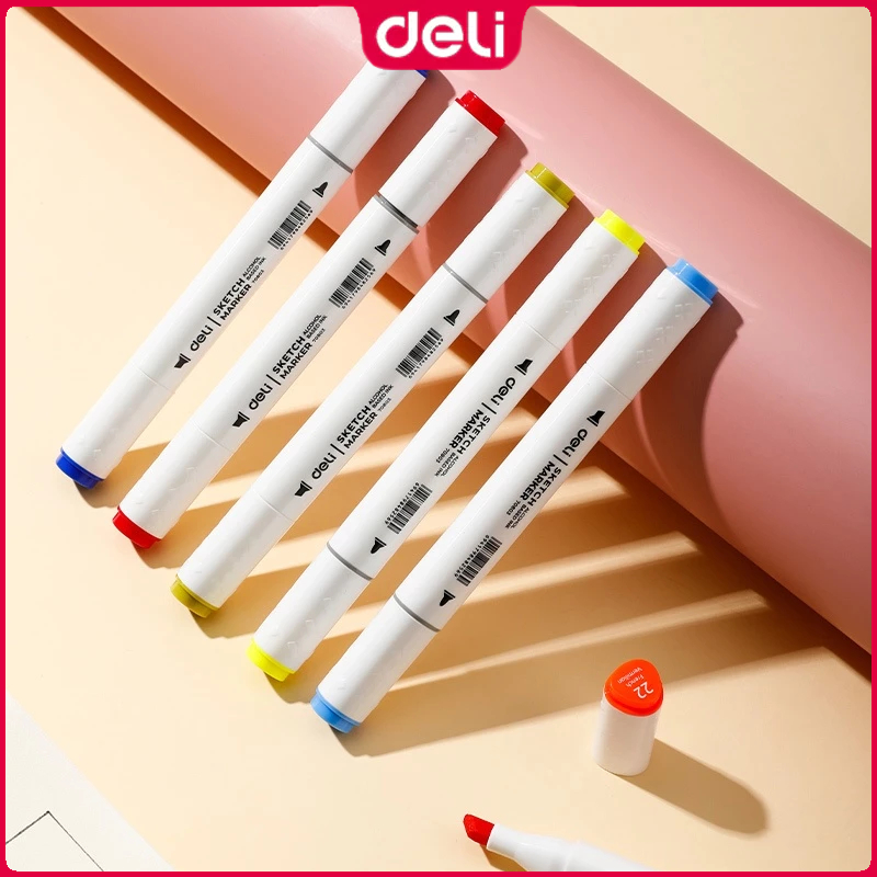 Deli 12 Colors Alcoholic Triangle Marker E70803 | Shopee Philippines