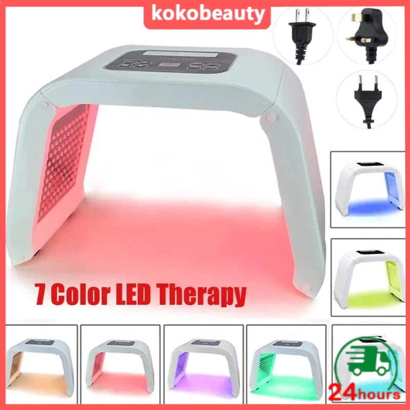 7 color LED light photodynamic facial skin care acne treatment ...