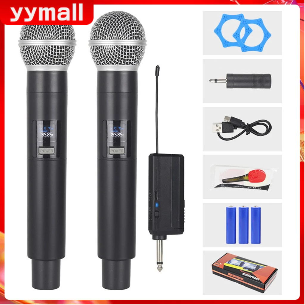 58V1-T1/58V2-TDual Floating Mic Wireless Microphone Dual Handheld Mic ...