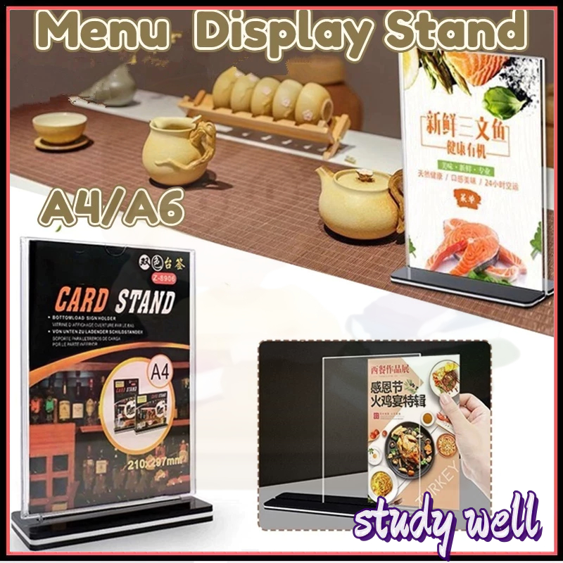 Acrylic Double Sided Menu Holder Display Stand A4/A6/5*7 For Business ...