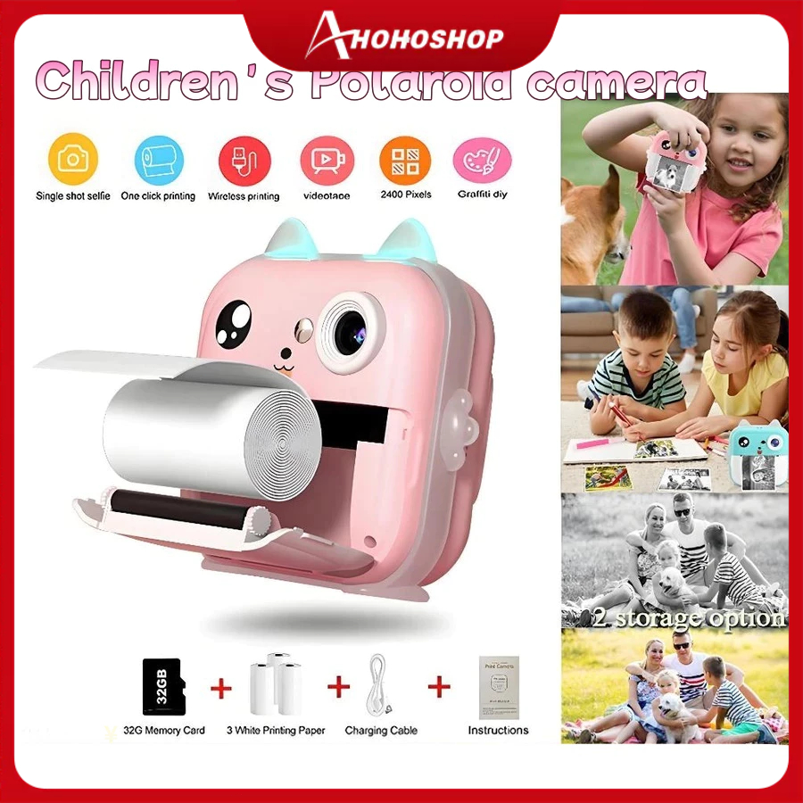 Q5 Kids Camera Instant Print Photo Children Inkless Mini Printer ...