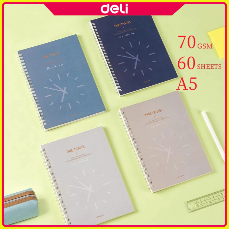 Deli A5 Spiral Notebook 60sheets Line Cartoon Style Coil Book 70gsm ...