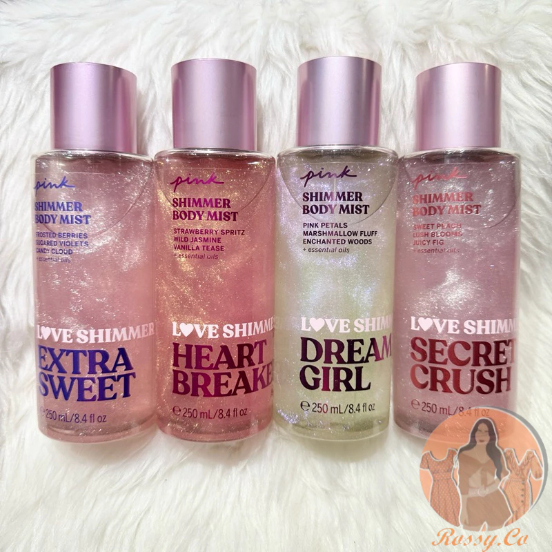 VS PINK Extra Sweet, Dream Girl, Heart Breaker, Secret Crush Shimmer ...