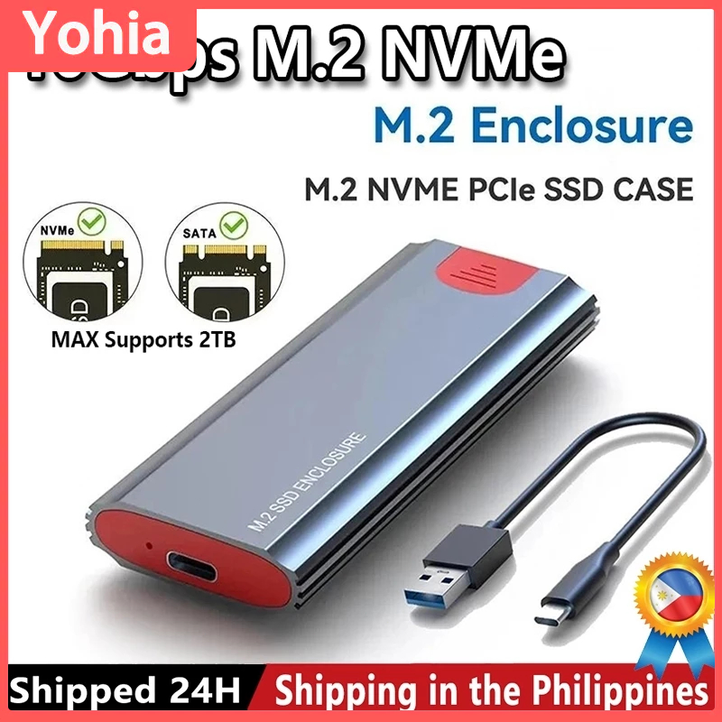 【Local Shipment】10Gbps M2 NVMe SATA SSD Case 10Gbps SSD Box M.2 NVME ...