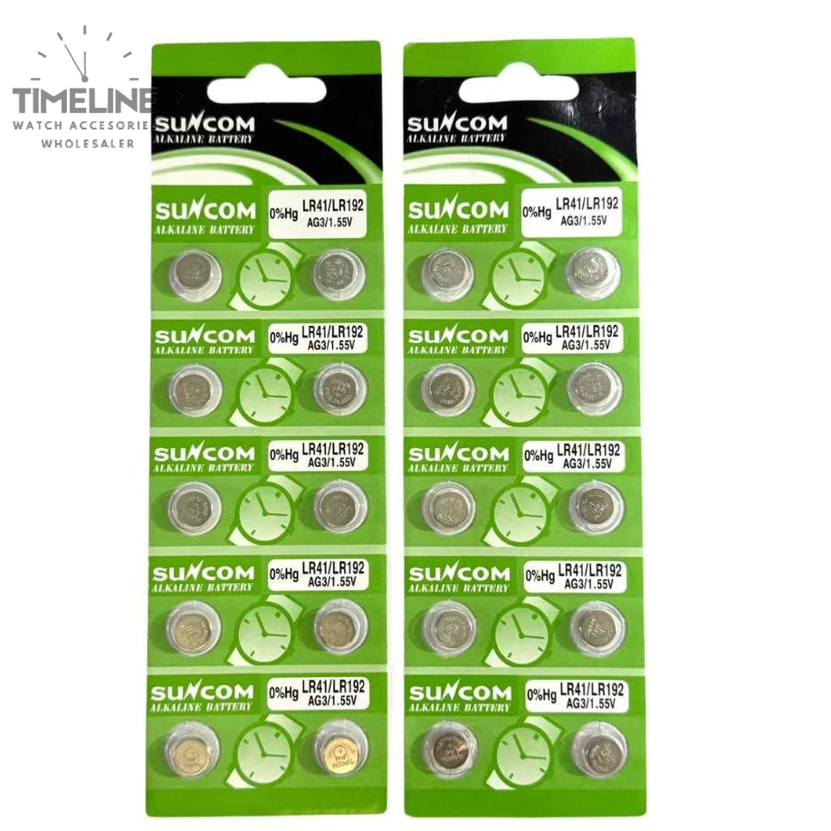 AG3 LR192 LR41 Suncom Alkaline Battery for Watches, small medical ...