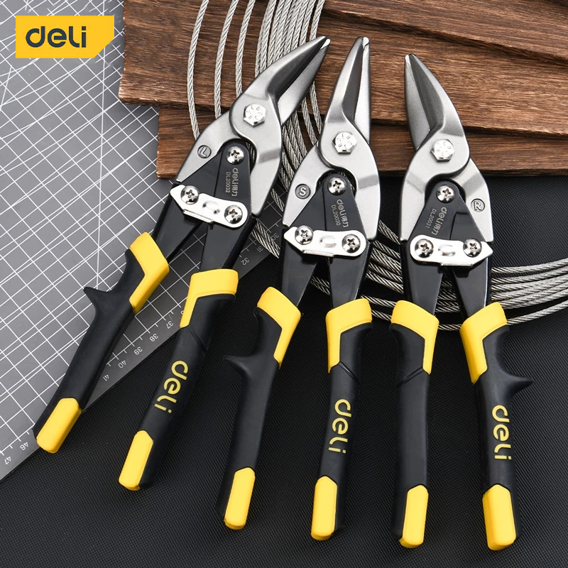 Deli 10 Inches Straight/Left/Right Aviation Snip 250mm Steel Metal ...
