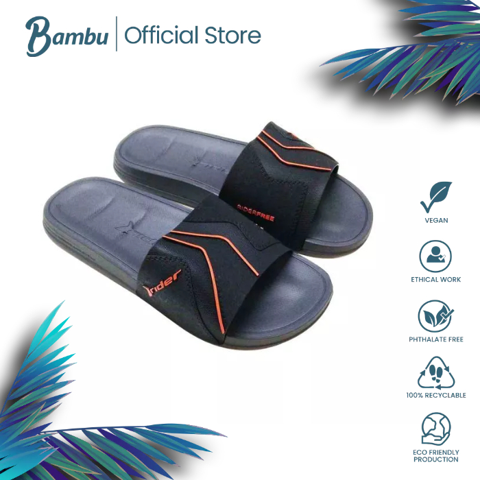 Rider Free Slide Ad Black Orange Men's Slides | Shopee Philippines