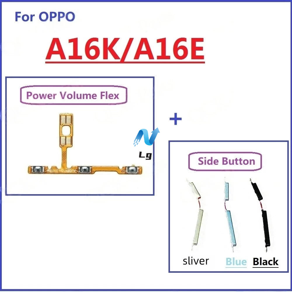 Switch Key Power On Off and Volume up down Side Button Key Flex For OPPO A16K A16E Replacement ...