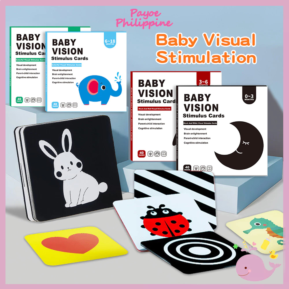 PAYOE Baby Visual Stimulation Cards Black and White Visual Cards For ...