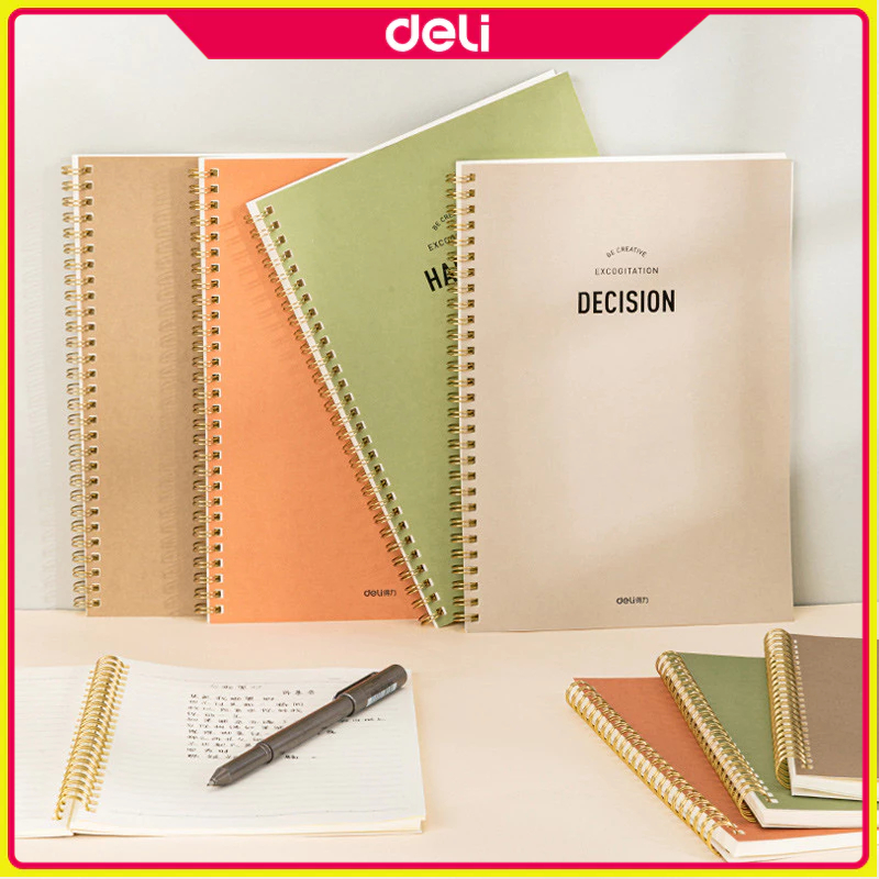 Deli LA560 A5 Big Notebook Spiral Journal Notebooks Book School ...