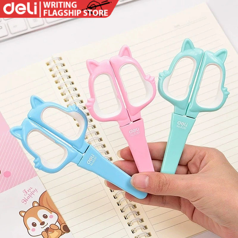 Deli Cartoon Scissors for Student Child Safety Scissors 6061 | Shopee ...