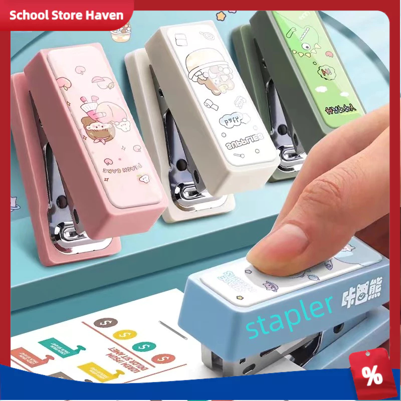 Cartoon Cute Mini Stapler Pupil Portable Small Set Children's Learning ...