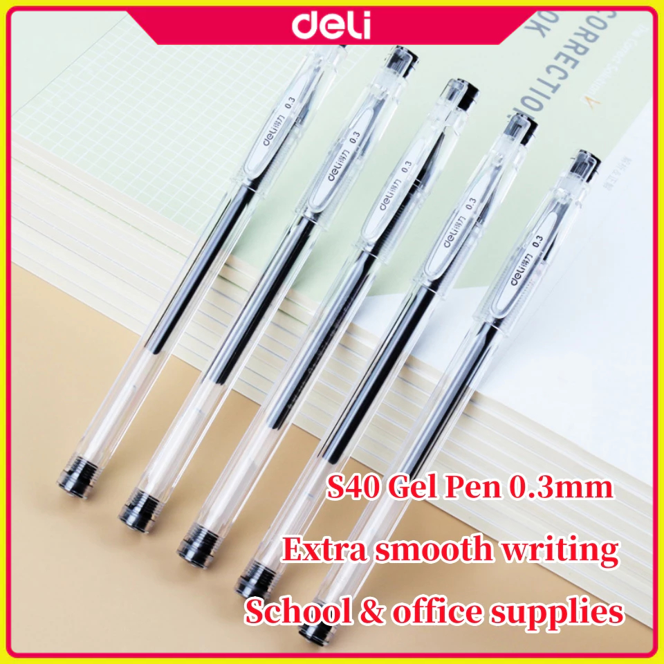 Deli Gel Pen 0.3mm Ballpen Gourd Head Black Ink 1PCS S40 | Shopee ...