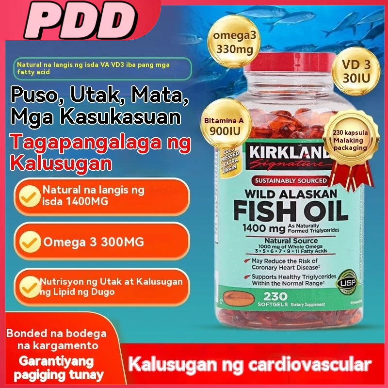 Authentic Kirkland Signature Wild Alaskan Fish Oil 1400 mg 230 na kapsula-PDD | Shopee Philippines