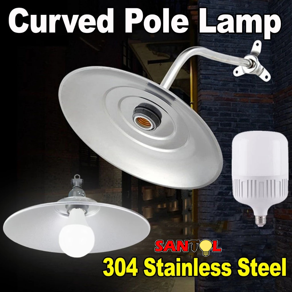Outdoor Curved Pole Street Light 304 Stainless Steel Rainproof ...