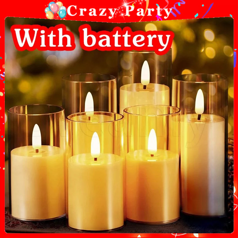 LED Swing Candle Romantic Flickering Light Flameless Halloween/Wedding ...