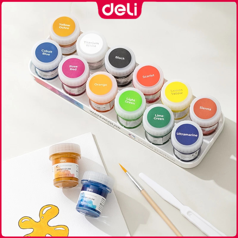 Deli 6/8/12Colors Color Emotion 15ml Watercolor Set EC22 | Shopee ...