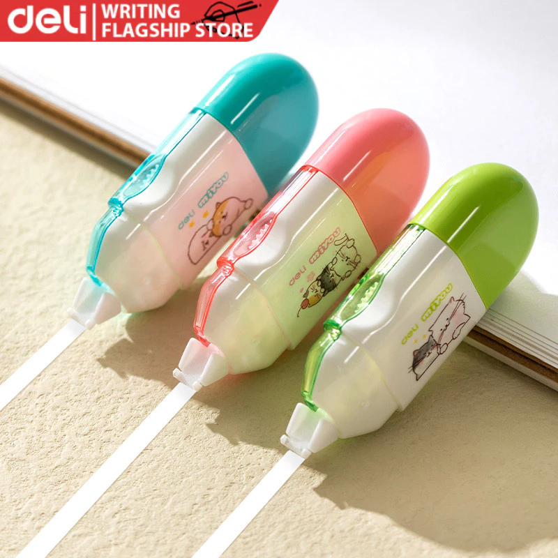 Deli Correction Tape Set Transparent Film Tapes 5mmx6m EH352 Stationery ...
