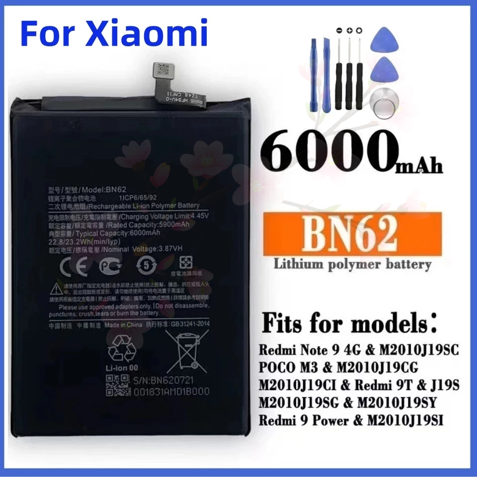 BN62 For Xiaomi Poco M3 Redmi Note 9 Redmi 9T Mobile Phone Replacement ...