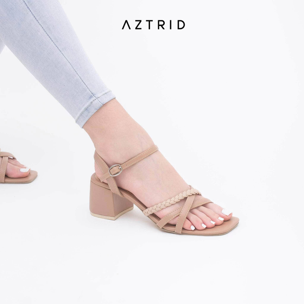 Aztrid Kismet Women Braided Strap Comfy Block Heel Sandals | Shopee ...