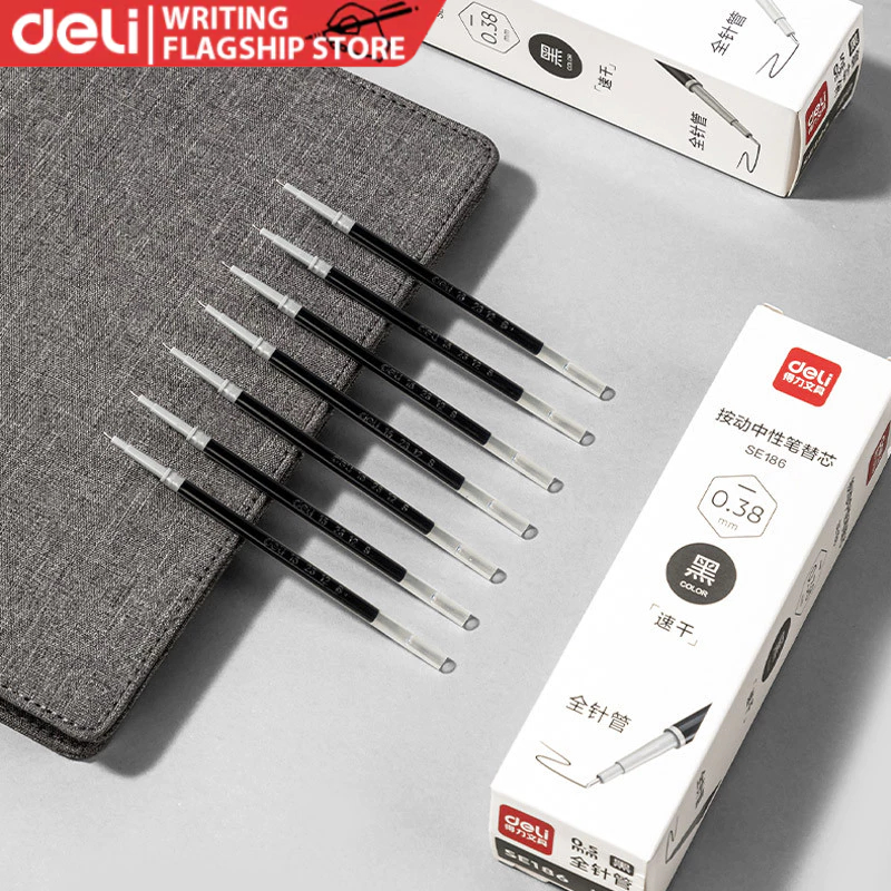 Deli SE186 0.38mm Quick-drying Neutral Refill 1PCS Press Full Needle ...