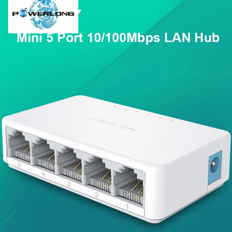 Power MERC S105C Ethernet Switch Mini 5 Port Desktop Ethernet Network Switch 10/100Mbps LAN Hub ...