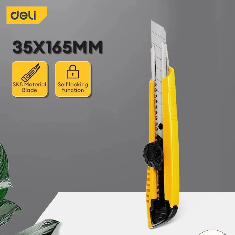 Deli Tool Paper Cutter Auto-Lock Button Utility Knife Tool Knifes ...
