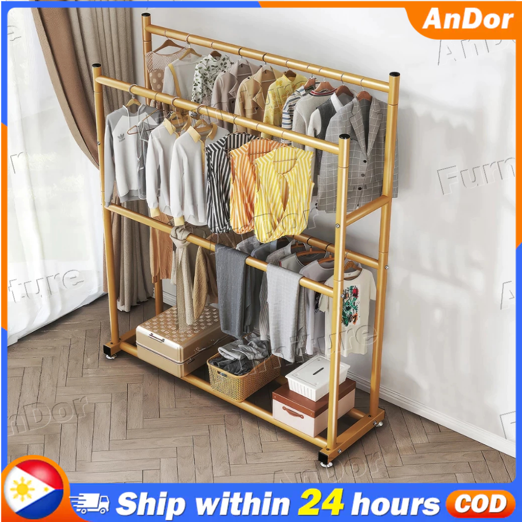 Sampayan Stainless Balcony Drying Rack Double Pole Hanger for Clothes ...