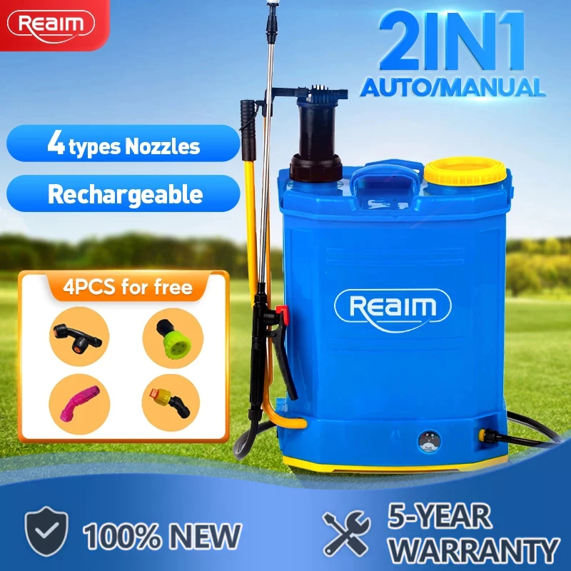 REAIM Sprayer Agriculture Rechargeable Knapsack AUTO and Manual 2in1 | Shopee Philippines